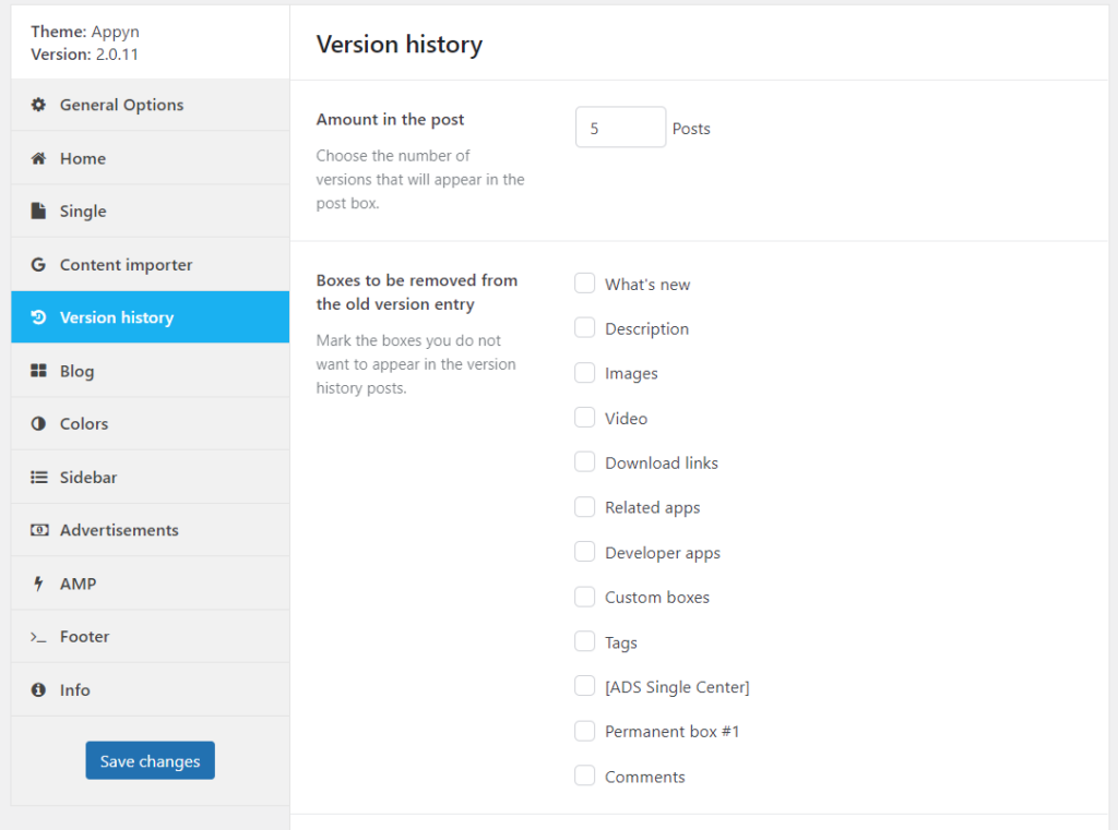 Version History [Appyn Theme 2.0.17] - ThemesPixel