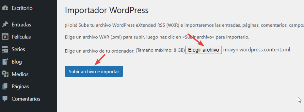 Importar contenido del demo - ThemesPixel